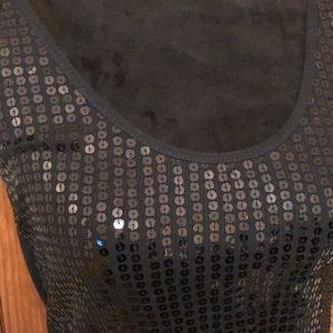 Tops | Black Sequenced Front Tank Top | Poshmark